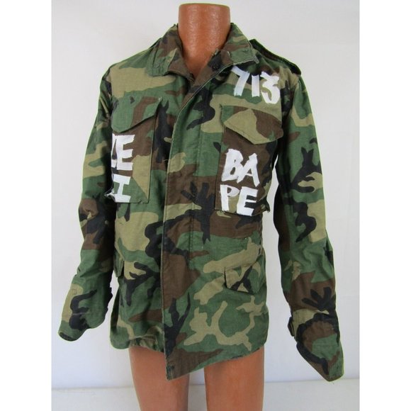 Jackets & Coats | Vtg 8s Military Camo Coat Field Jacket Hoodie M65 ...